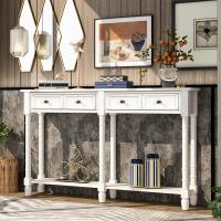 China 42lbs console Home Office Computer Table With Two Storage Drawers And Bottom Shelf for sale