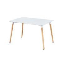 China White Modern Simple Dining Room Table 29.53inch High Beech Wood Leg for sale
