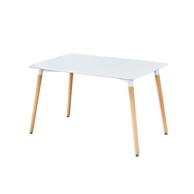 China White Modern Simple Dining Room Table 29.53inch High Beech Wood Leg for sale