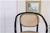 China Tomile Black Bentwood Chair 80cm Height Beech Wood Rattan Seat Thonet Style for sale