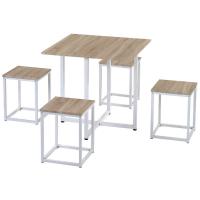 China Natural Wood 5 Piece Bar Table Set with 4 Stools 31.5in Table 30in Height for sale