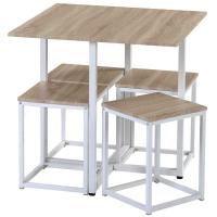 China Natural Wood 5 Piece Bar Table Set with 4 Stools 31.5in Table 30in Height for sale