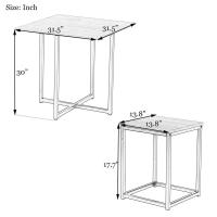 China Natural Wood 5 Piece Bar Table Set with 4 Stools 31.5in Table 30in Height for sale