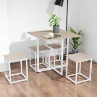 China Natural Wood 5 Piece Bar Table Set with 4 Stools 31.5in Table 30in Height for sale
