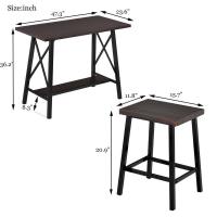 China 47.3 inch 5 Piece Bar Table Set Counter Height Pub Table with 4 Stools Espresso for sale