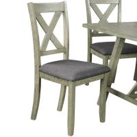 China 60 inch Gray 6 Piece Dining Room Table Set with Bench and 4 Chairs for sale