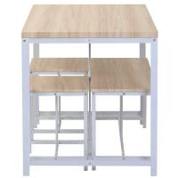 China Metal Frame Wooden 4 Piece Dining Table Set with Bench and 2 Stools 27.5 Inch Table for sale