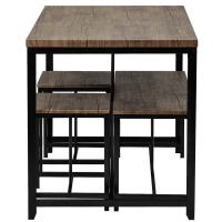 China 43.3 Inch Wooden Dining Table Set with Bench and 2 Stools 220 lbs Capacity for sale