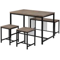 China 43.3 Inch Wooden Dining Table Set with Bench and 2 Stools 220 lbs Capacity for sale