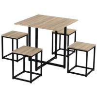 China Oak MDF H30in Table  5 Piece Bar Stool Set / 5pc Pub Table Set for sale