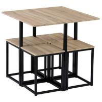 China Oak MDF H30in Table  5 Piece Bar Stool Set / 5pc Pub Table Set for sale