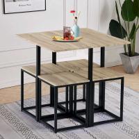 China Oak MDF H30in Table  5 Piece Bar Stool Set / 5pc Pub Table Set for sale