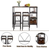 China Tomile 5 Piece Bar Height Dining Set With 4 Backless Bar Stools for sale