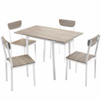 China 5 Piece Metal Dining Set with Drop Leaf Table and 4 Chairs 29.23 lbs for sale