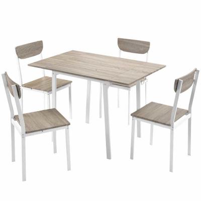 China 5 Piece Metal Dining Set with Drop Leaf Table and 4 Chairs 29.23 lbs for sale