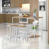 China 35.8inch height 5 Piece Counter Height Dining Table Set With 4 Backless Bar Stools for sale