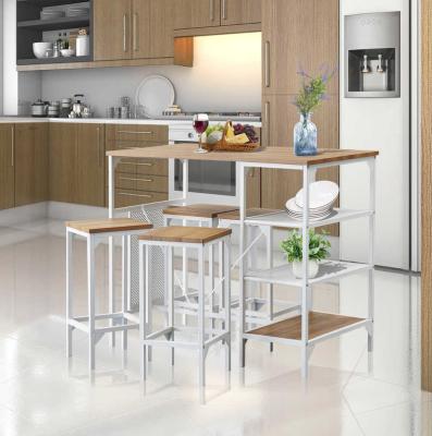 China 35.8inch height 5 Piece Counter Height Dining Table Set With 4 Backless Bar Stools for sale