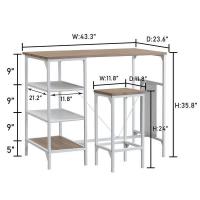 China 35.8inch height 5 Piece Counter Height Dining Table Set With 4 Backless Bar Stools for sale