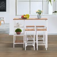 China 35.8inch height 5 Piece Counter Height Dining Table Set With 4 Backless Bar Stools for sale