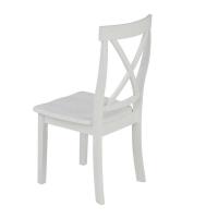 China White 5-Piece Dining Table Set for 4 Persons with Marble Style Top and Solid Wood Chairs for sale