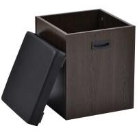 China 5 Piece Dining Set with Storage Ottoman 31 Inch Faux Wood Table and 4 Ottomans for sale