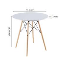 China White MDF Round Dining Table 31.5x31.5x28.74 Inch 220 lbs Capacity for sale