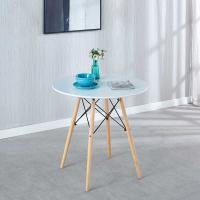 China White MDF Round Dining Table 31.5x31.5x28.74 Inch 220 lbs Capacity for sale