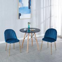 China 24.25Ibs MDF Dining Table Black Simple Round Dining Table 28.74In Height for sale