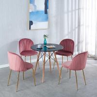China 24.25Ibs MDF Dining Table Black Simple Round Dining Table 28.74In Height for sale