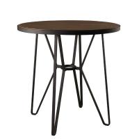 China Wood Color 48 Inch Round Dining Table with Metal Base Mid Century Modern for 4 for sale