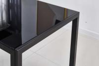 China 220Ibs capacity Simple Dining Room Table Black Tempered Glass Dining Table H4.13In for sale