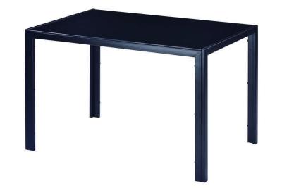 China 220Ibs capacity Simple Dining Room Table Black Tempered Glass Dining Table H4.13In for sale