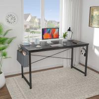 China 47 Inch Home Office Computer Desk with Storage Bag 23.8D x 28H Black MDF for sale