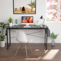 China 47 Inch Home Office Computer Desk with Storage Bag 23.8D x 28H Black MDF for sale
