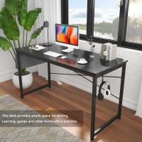 China 47 Inch Home Office Computer Desk with Storage Bag 23.8D x 28H Black MDF for sale