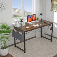 China 47 Inch Computer Desk with Storage Bag Home Office Study Desk 28 Inch Height MDF for sale