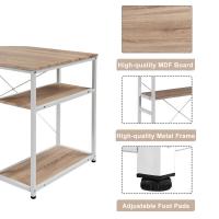 China 28.74 Inch Height Home Office Writing Desk with Shelves Oak MDF Metal Frame 220 lbs Capacity for sale