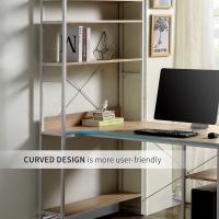 China 28.74 Inch Height Home Office Writing Desk with Shelves Oak MDF Metal Frame 220 lbs Capacity for sale