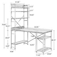China 28.74 Inch Height Home Office Writing Desk with Shelves Oak MDF Metal Frame 220 lbs Capacity for sale