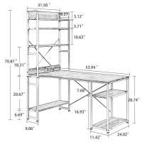China MDF Board Computer Desk with Bookshelf 28.74H Black 220 lbs Load Capacity for sale