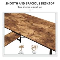China Metal Frame MDF Board Home Office Computer Desk with Bookshelf 28.74 Inch Height Brown for sale