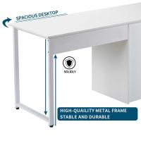 China 68.35lbs Weight Home Office Computer Table White Two Person Desk for sale