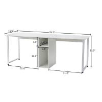 China 68.35lbs Weight Home Office Computer Table White Two Person Desk for sale