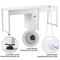 China 68.35lbs Weight Home Office Computer Table White Two Person Desk for sale