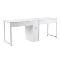 China 68.35lbs Weight Home Office Computer Table White Two Person Desk for sale