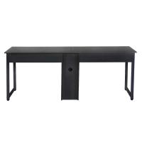 China Black 300LBS Capacity 2 Person Computer Desk with Storage Shelf and Cable Management for sale