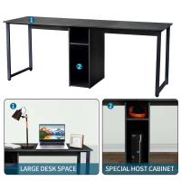 China Black 300LBS Capacity 2 Person Computer Desk with Storage Shelf and Cable Management for sale