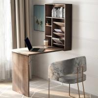 China 23.6in W Oak Folding Bookcase Desk 36lbs Space Saving Melamine Board for sale