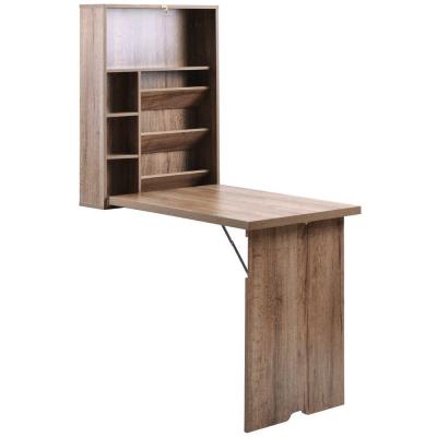China 23.6in W Oak Folding Bookcase Desk 36lbs Space Saving Melamine Board for sale