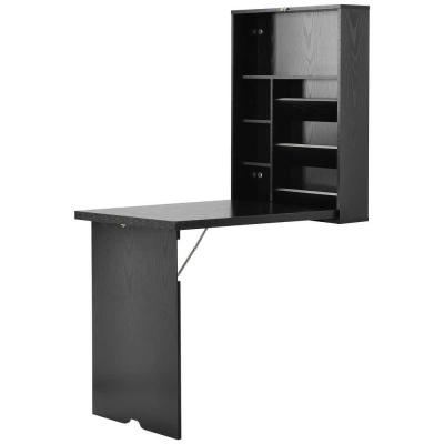 China Black 36lbs Melamine Board Tomile Home Office Computer Table  With Bookshelf for sale